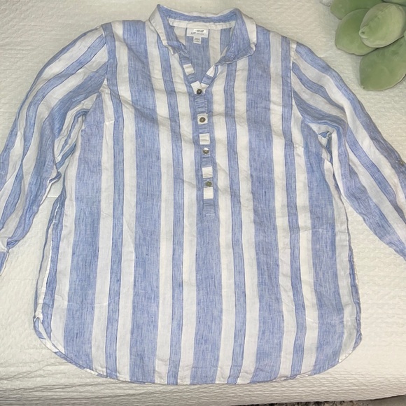 J. Jill | Tops | J Jill Linen Love Linen Striped Tunic | Poshmark